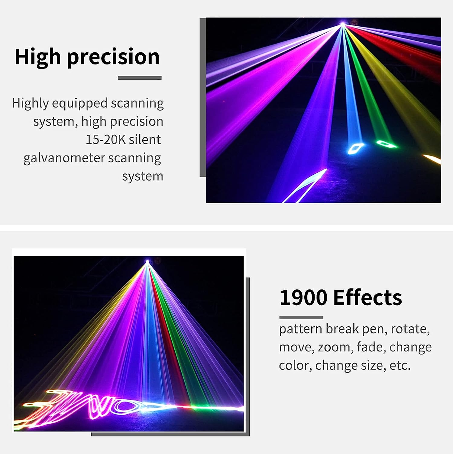1900 Patterns Laser DJ Disco Light,Sumger DMX Sound Activated Stage ...