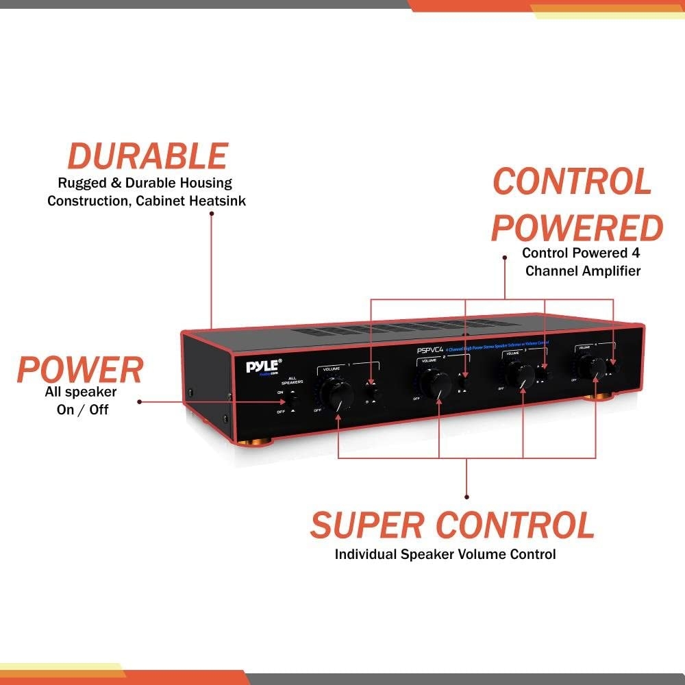 6 Channel Speaker Selector Switch - Multi Zone A B Speaker Distribution ...