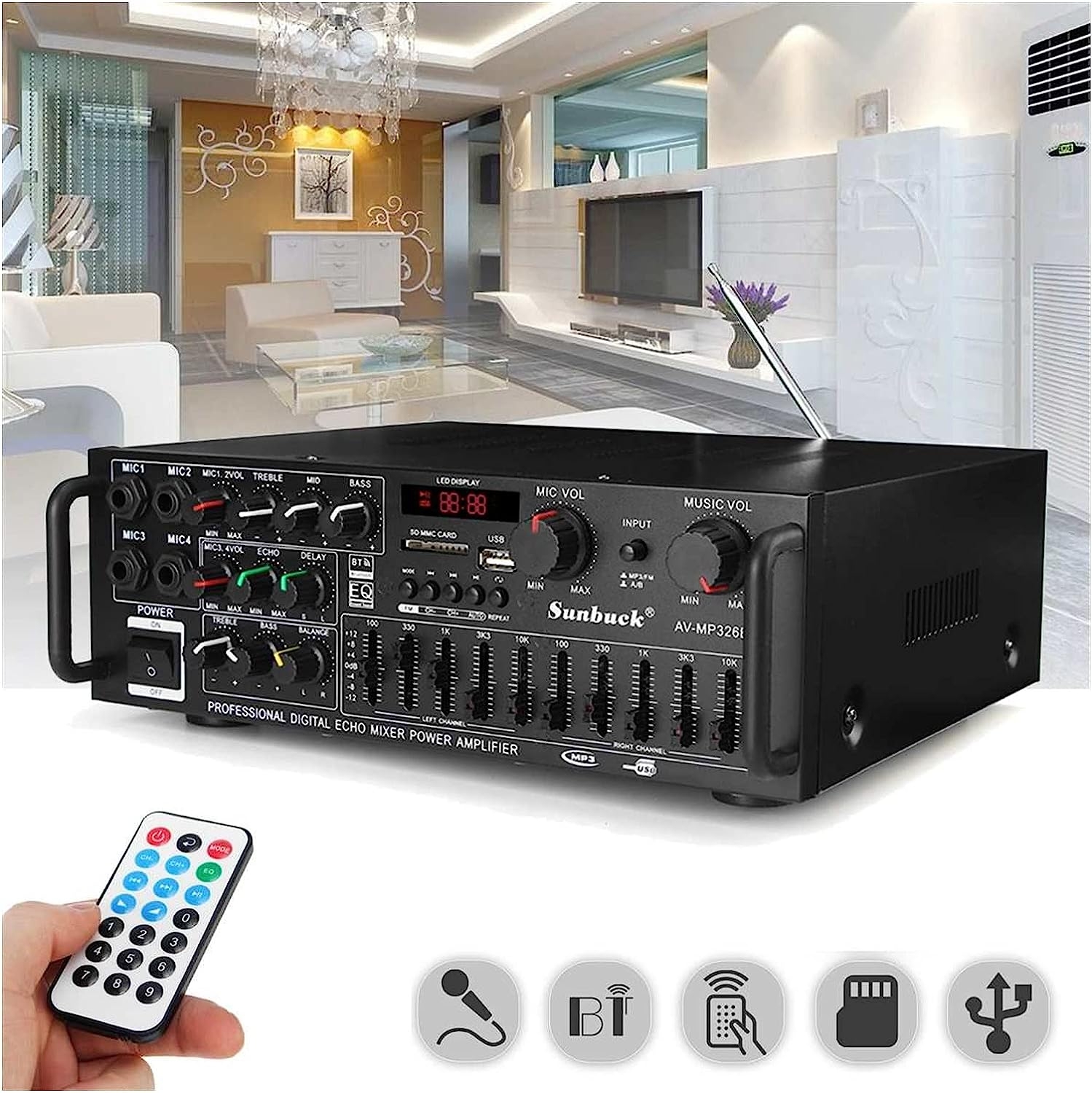 Amplifier Car Audio, 2 Channel Bluetooth HIFI Amplificador High ...