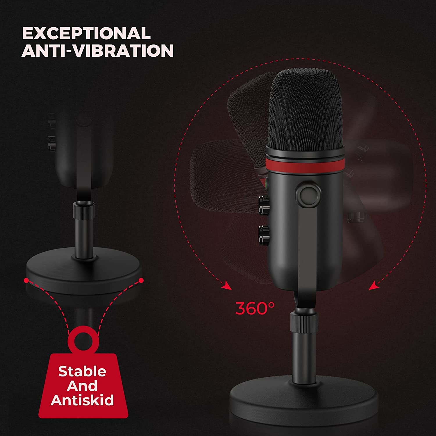 AUDIOPRO USB Microphone - Computer Condenser Gaming Mic for PC/Laptop ...