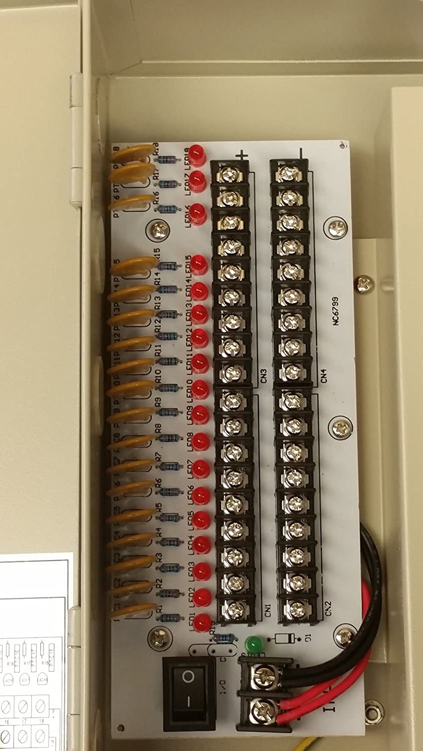 CCTV Power Supply Box Distribution Unit 18 Ports Output PTC Fuse 12V DC ...