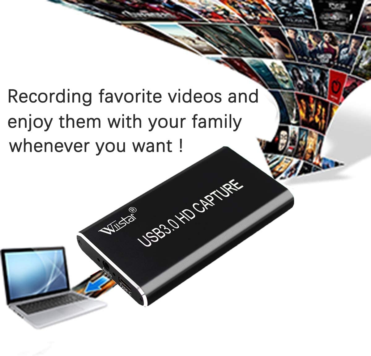 Wiistar HDMI Game Capture Card 1080P HDMI to USB 3.0 Type C Live Video ...