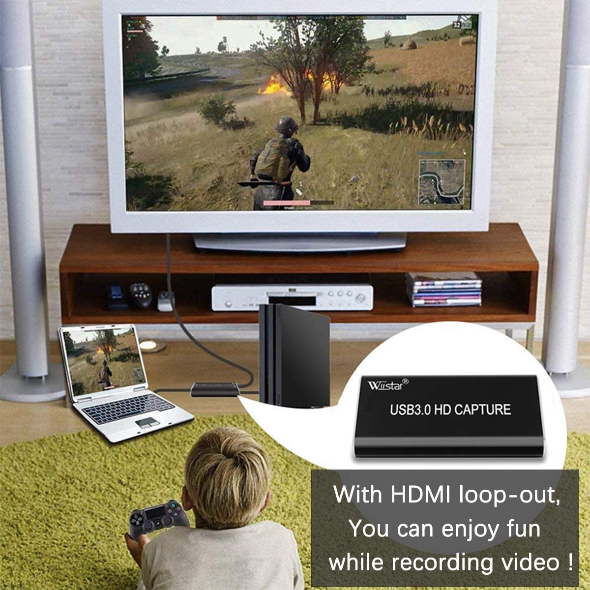 Wiistar HDMI Game Capture Card 1080P HDMI to USB 3.0 Type C Live Video ...