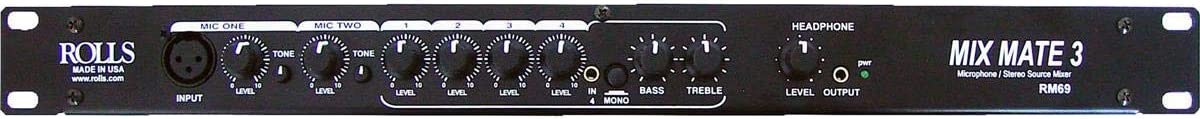 Rolls RM69 MixMate 3 Mic/Source Mixer , Black - Event-Technology Portal