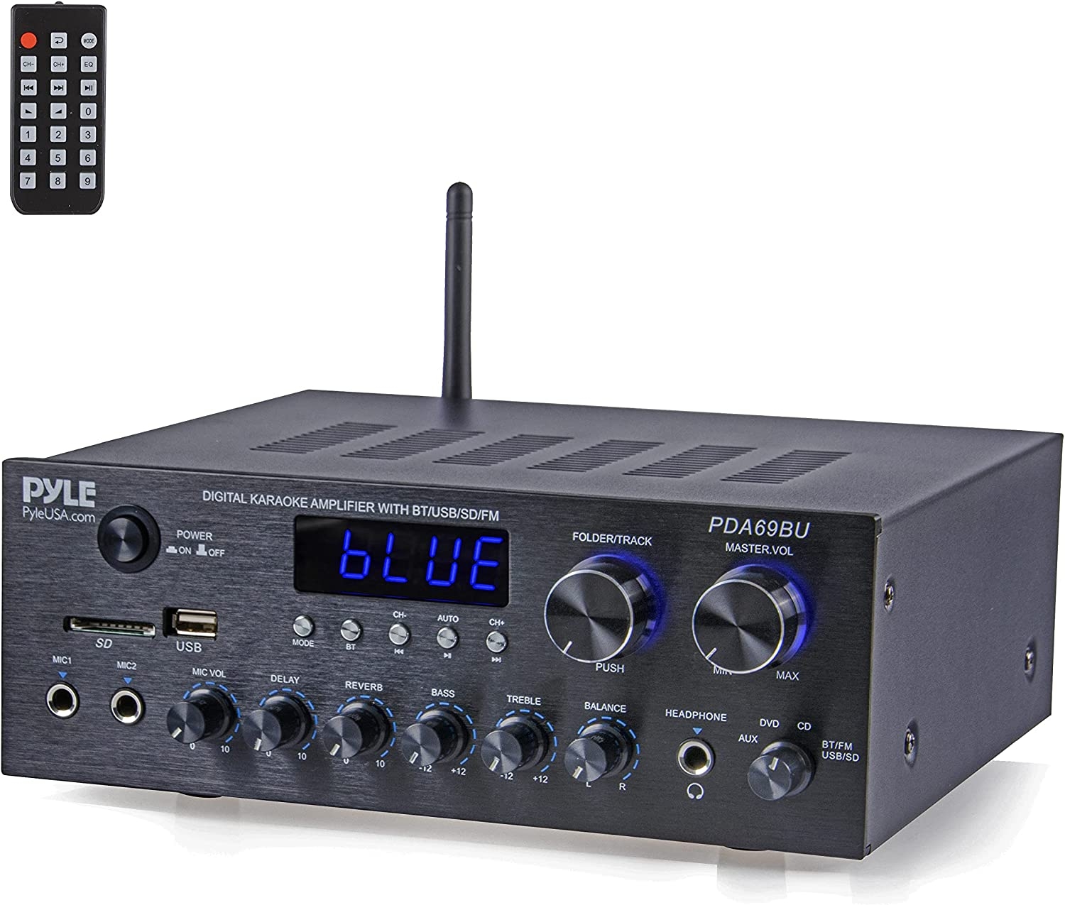 Pyle Wireless Bluetooth Stereo Power Amplifier - 200W Dual Channel ...