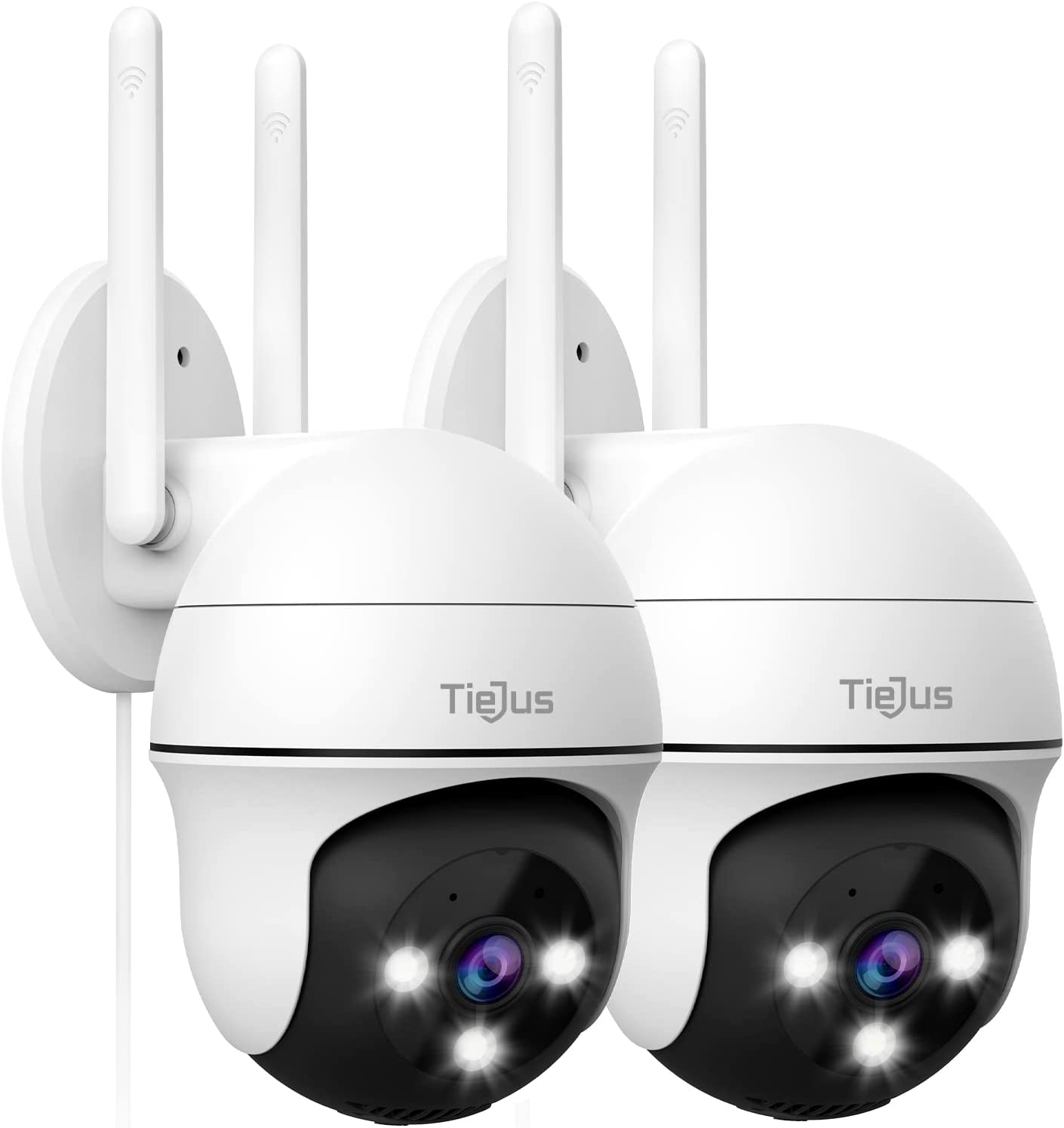 TIEJUS Security Camera Outdoor, 2K Outdoor Security Cameras with 360 ...
