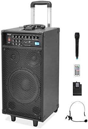 Pyle Wireless Portable PA System-400W Bluetooth Compatible Rechargeable ...