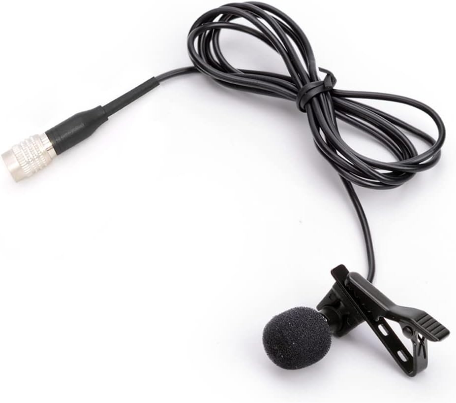 Black Hirose 4 pin Tie Clip Lapel Voice Lavalier Mini Microphone for ...