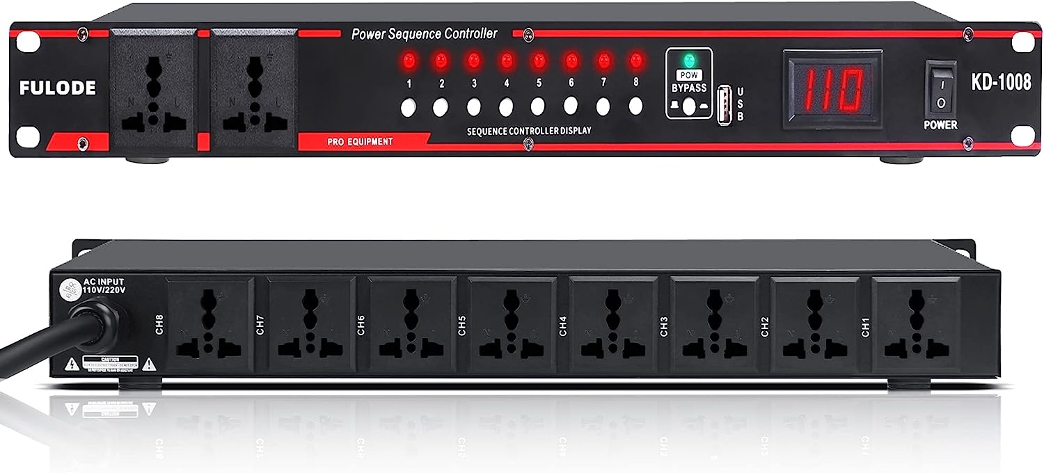 FULODE KD-1008 10 Outlet Power Sequencer Conditioner-8 Independent ...