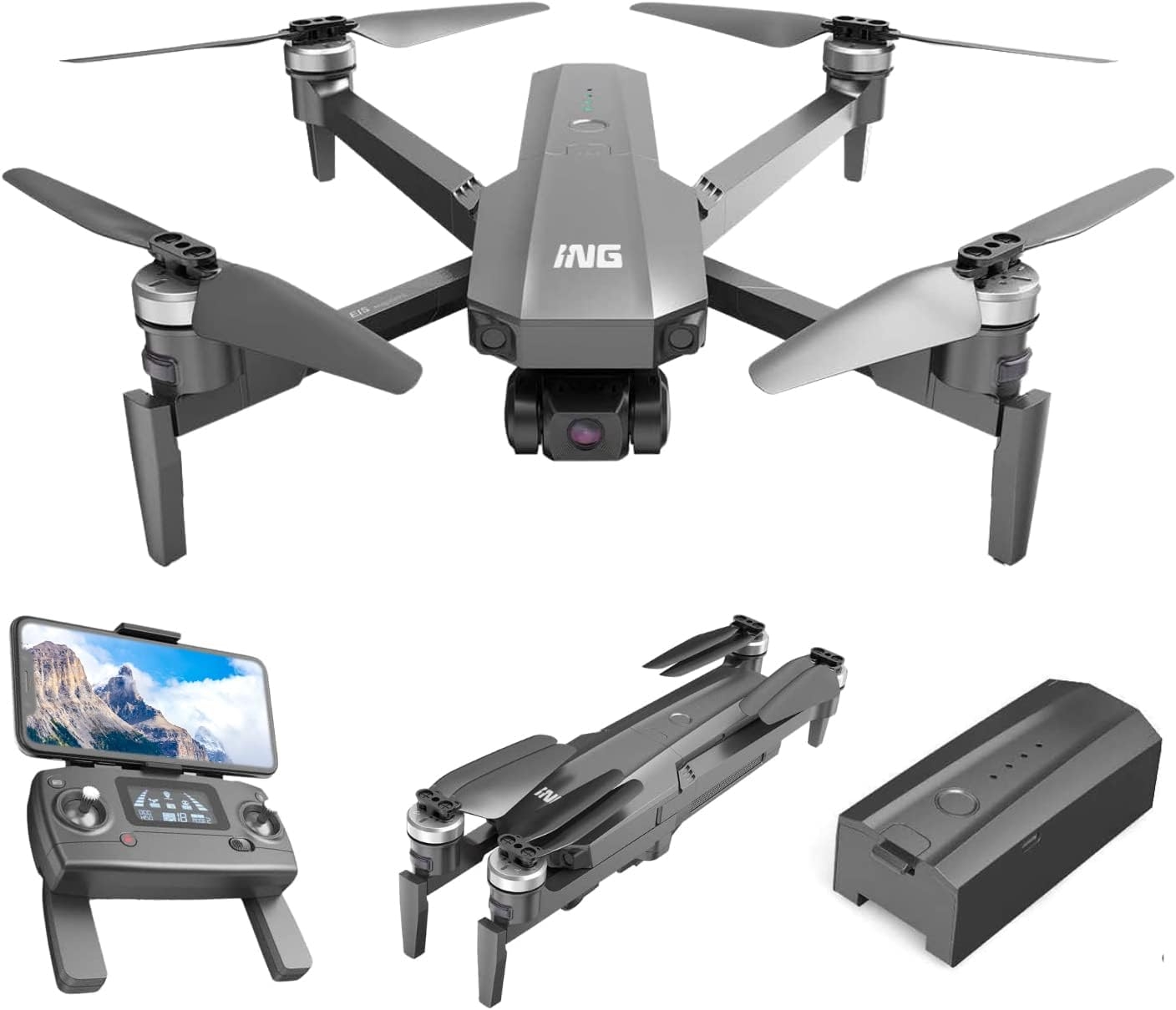 Beantech ING Speedbird I63E Drone with 4K UHD Camera with EIS, GPS, 3 ...