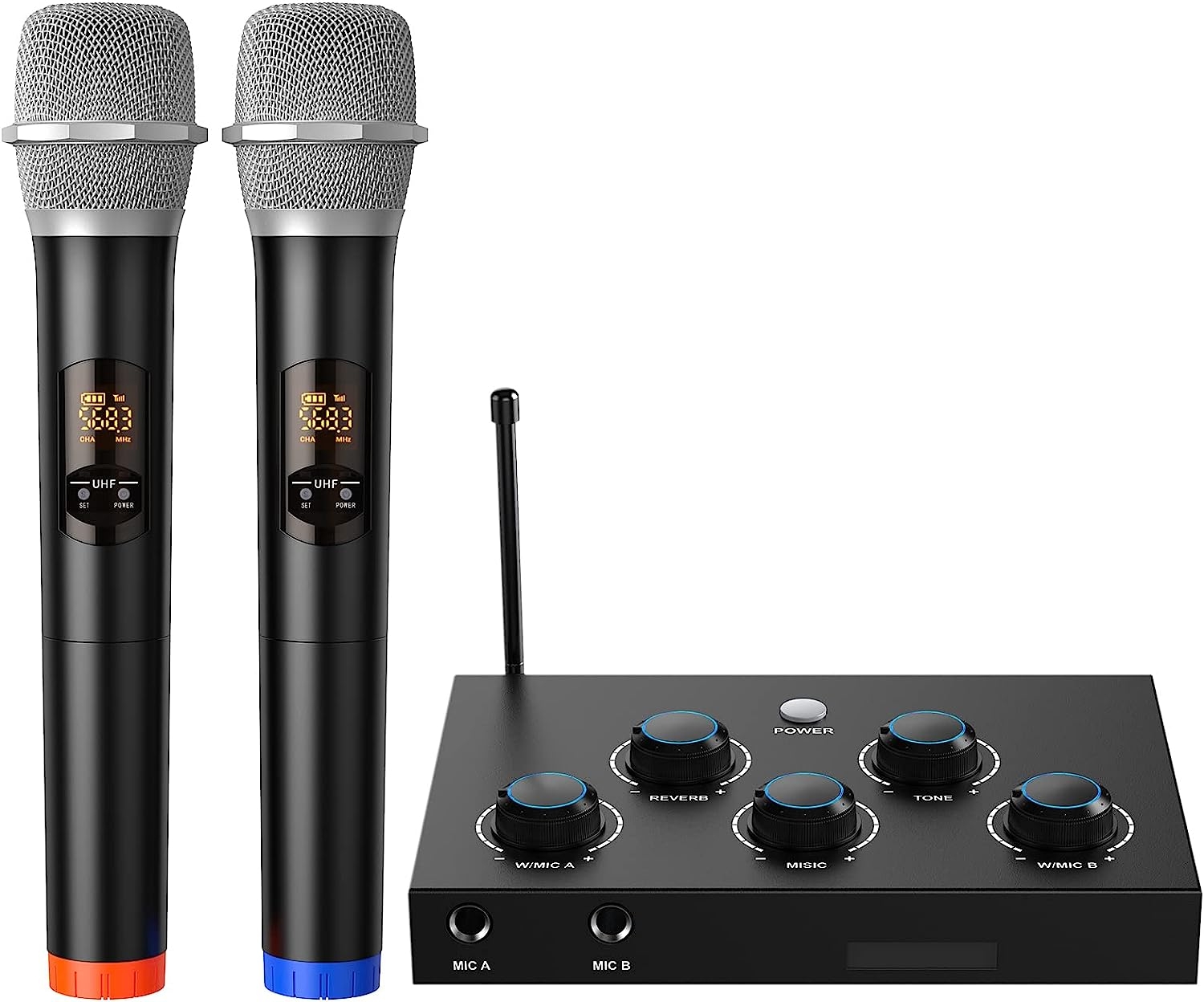 DIGITNOW!Portable Karaoke Microphone Mixer System Set, with Dual UHF ...