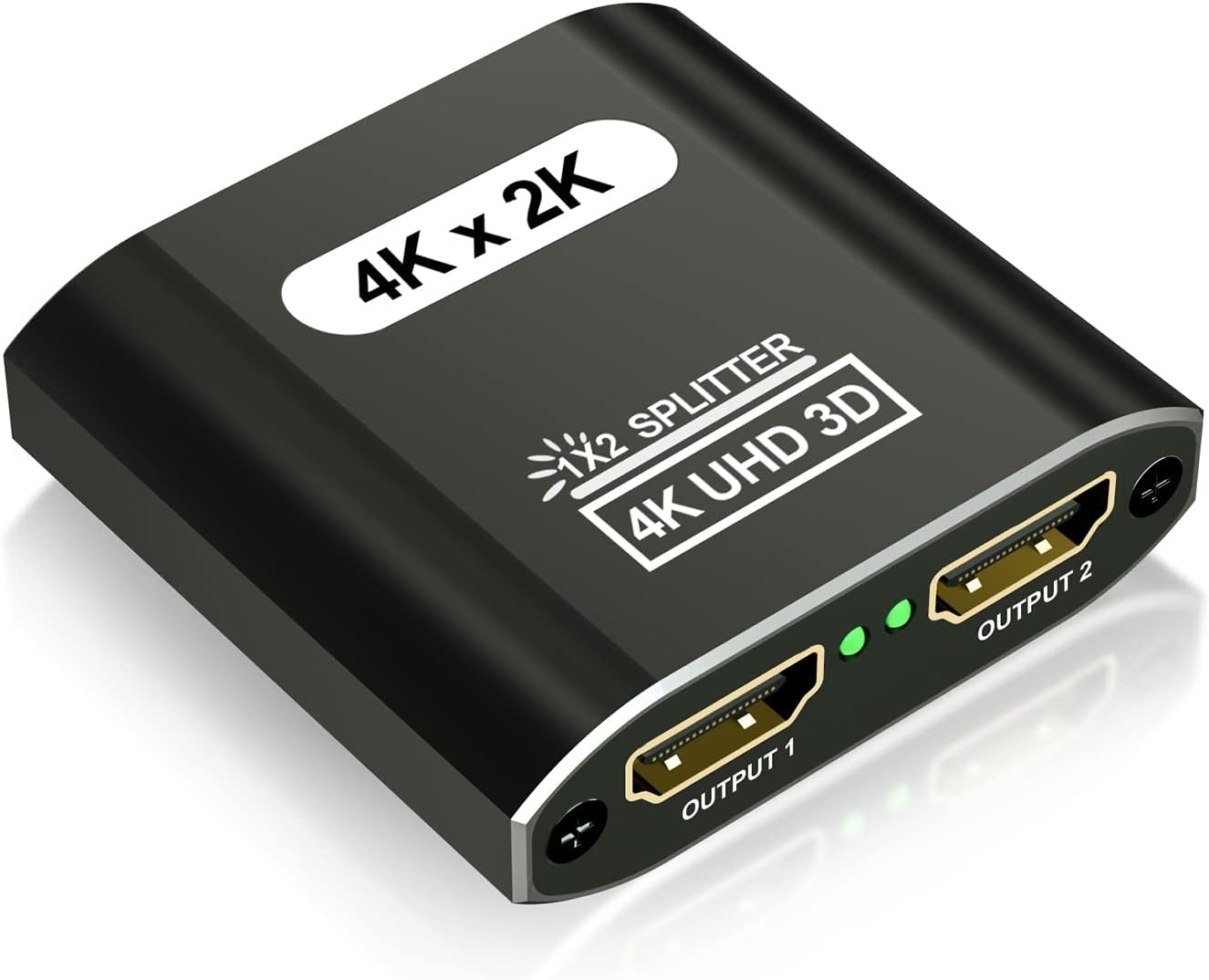 HDMI Splitter 1 In 2 Out, 4K@30Hz HDMI Splitter for Dual Monitors ...