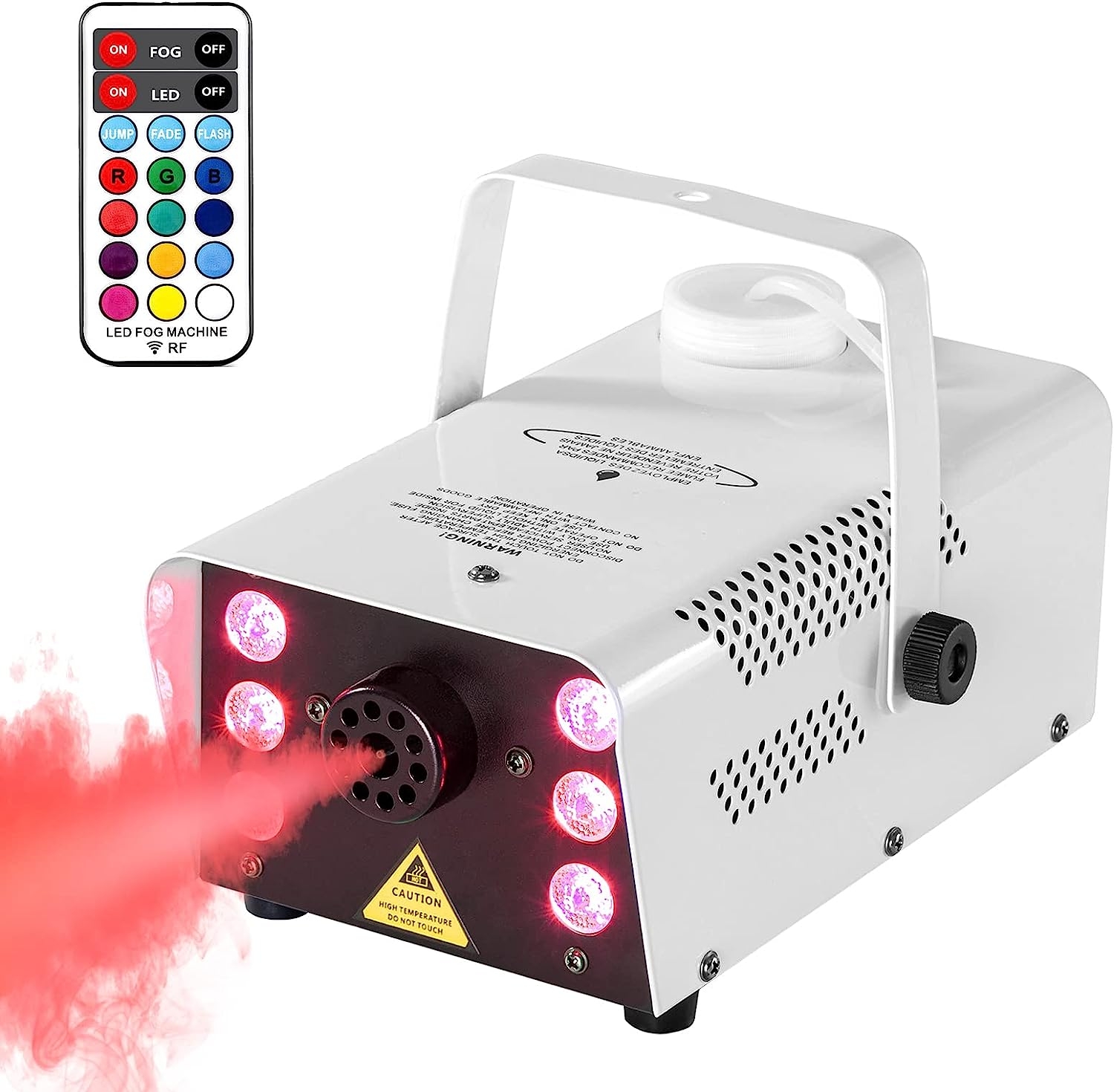 Sunolga Halloween Fog Machine, 6 Stage LED Lights with 12 Colors, 500W ...