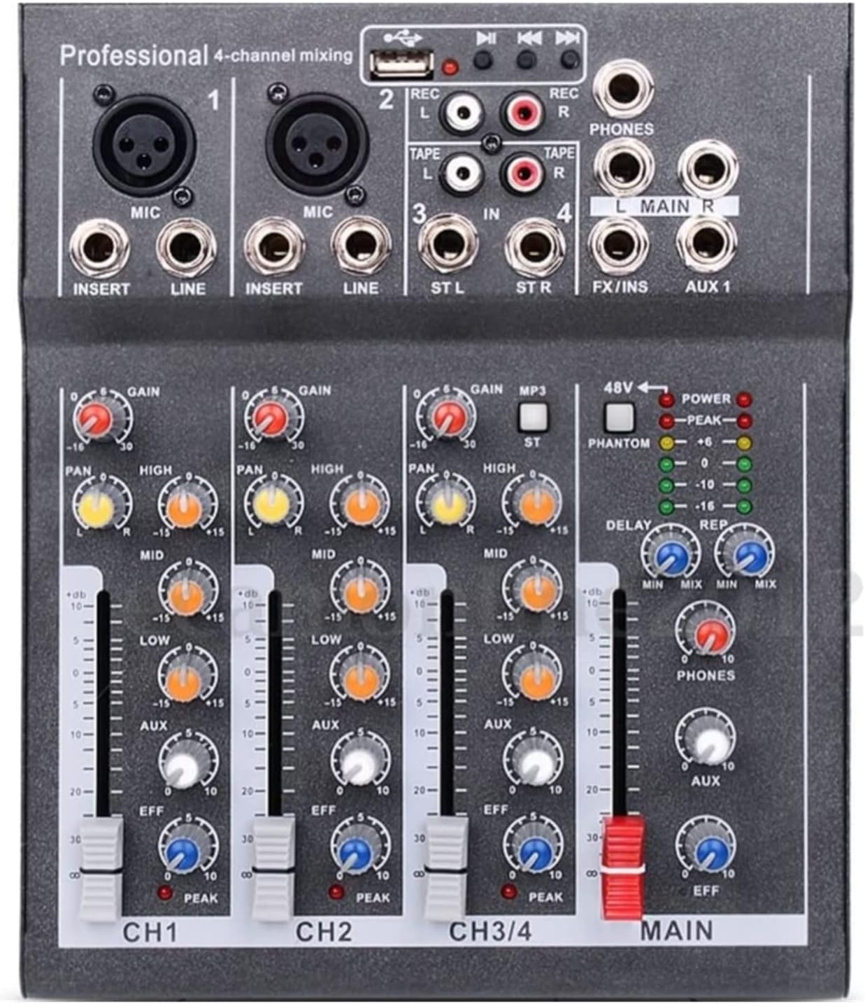 4/7 Channel Professional Powered Mixer Power Mixing Live Studio Audio ...