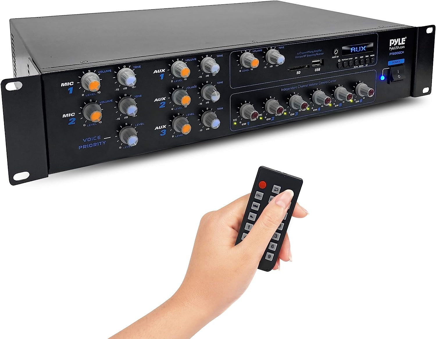 Wireless Bluetooth Power Amplifier System - 4200W 6CH Powered Rack ...