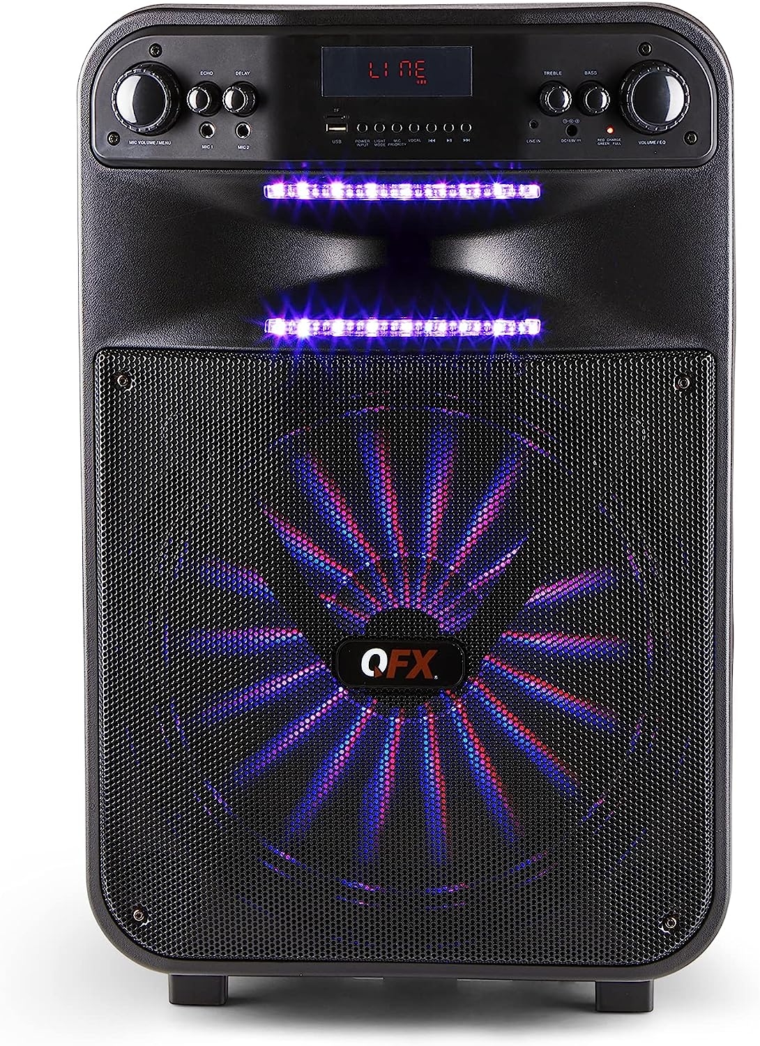QFX PBX-115 15" Rechargeable Smart App Controlled Portable Party Sound ...
